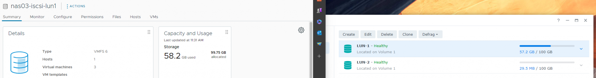 Synology iSCSI LUN Thin Provisioning space allocation | Enterprise ...